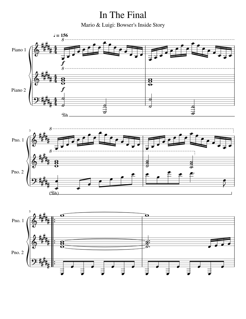 In The Final Sheet music for Piano (Piano Duo) | Musescore.com