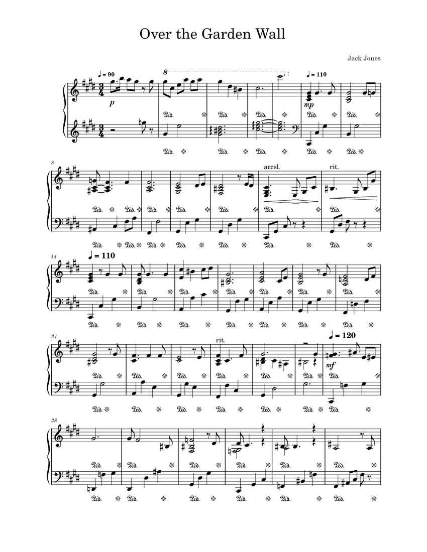 Over_the_Garden_Wall Sheet music for Piano (Solo) Easy | Musescore.com