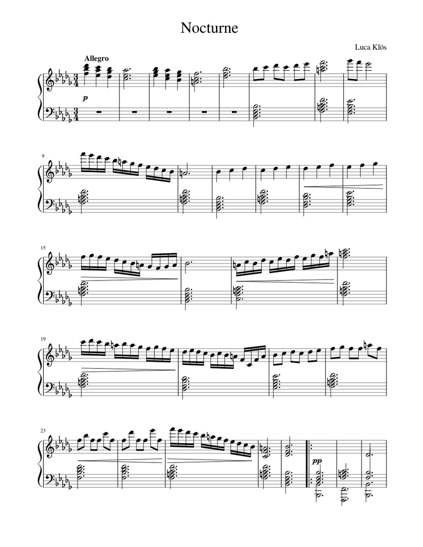 Nocturne Sheet music for Piano (Solo) | Musescore.com