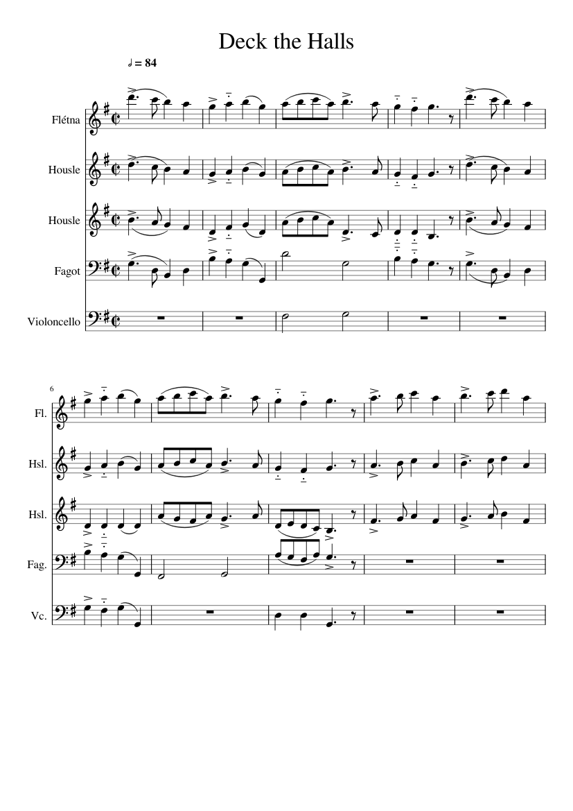 Deck The Halls Violin Sheet Music