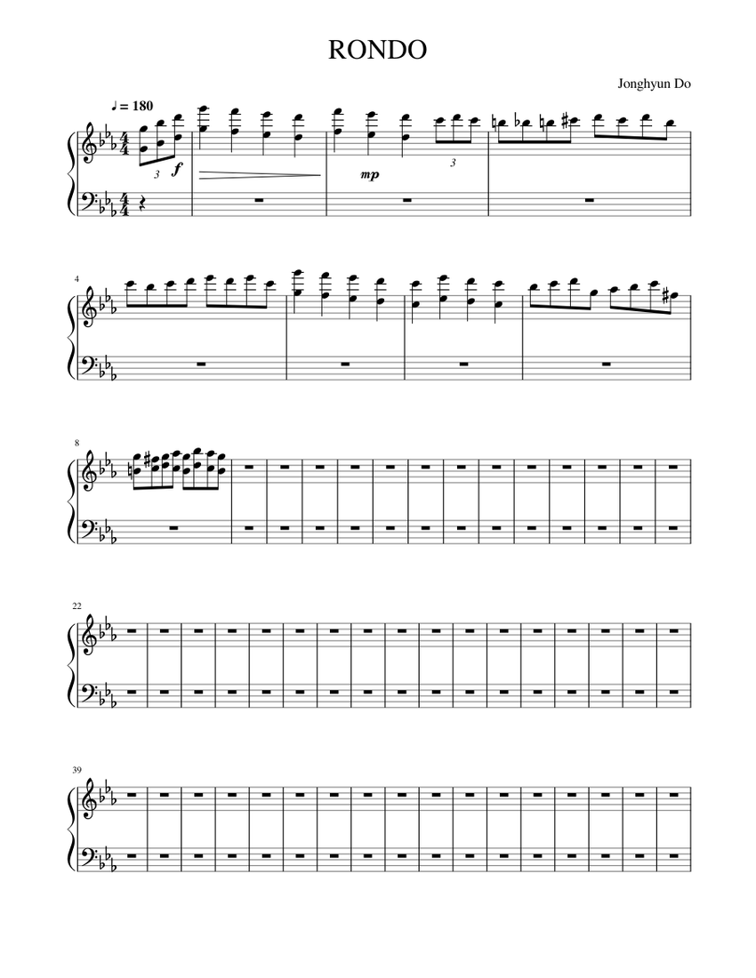 RONDO Sheet music for Piano (Solo) Easy | Musescore.com