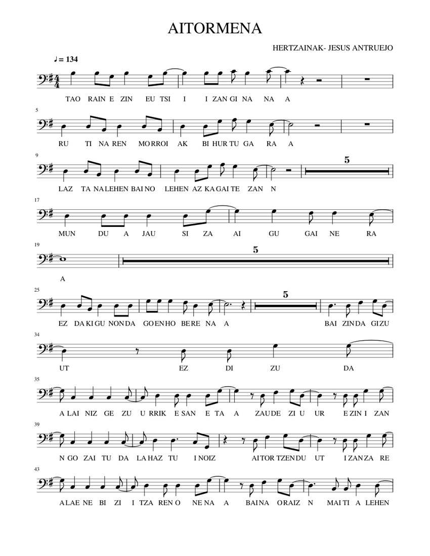 AITORMENA Sheet music for Piano (Solo) Easy | Musescore.com