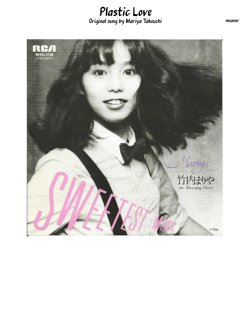 Mariya Takeuchi - Plastic Love Sheet music for Piano, Saxophone alto ...