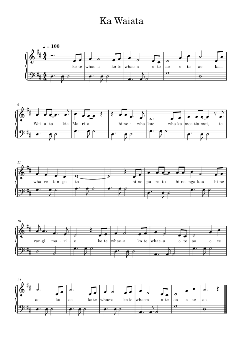 Ka Waiata – Richard Puanaki Ka waiata piano easy Sheet Music for Piano ...