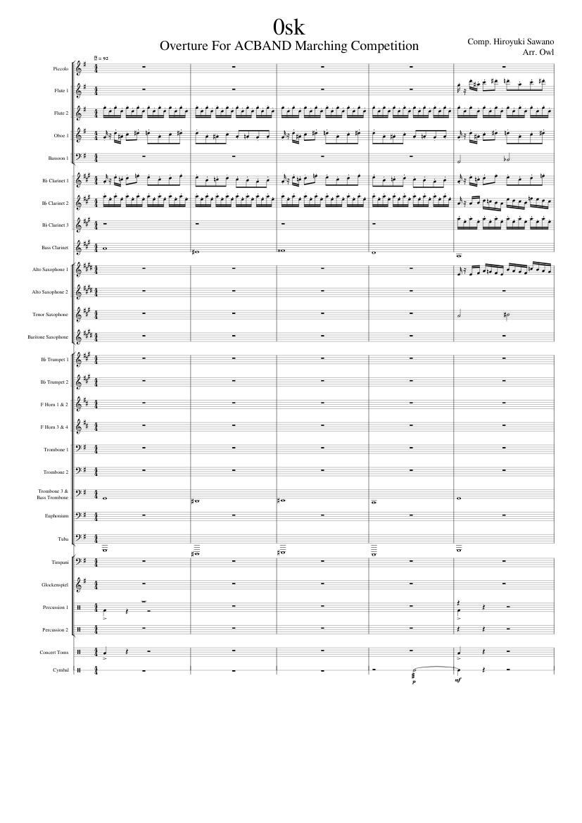 0sk -Attack on titan Season 4-Eren Villain Theme-Concert Band Sheet ...