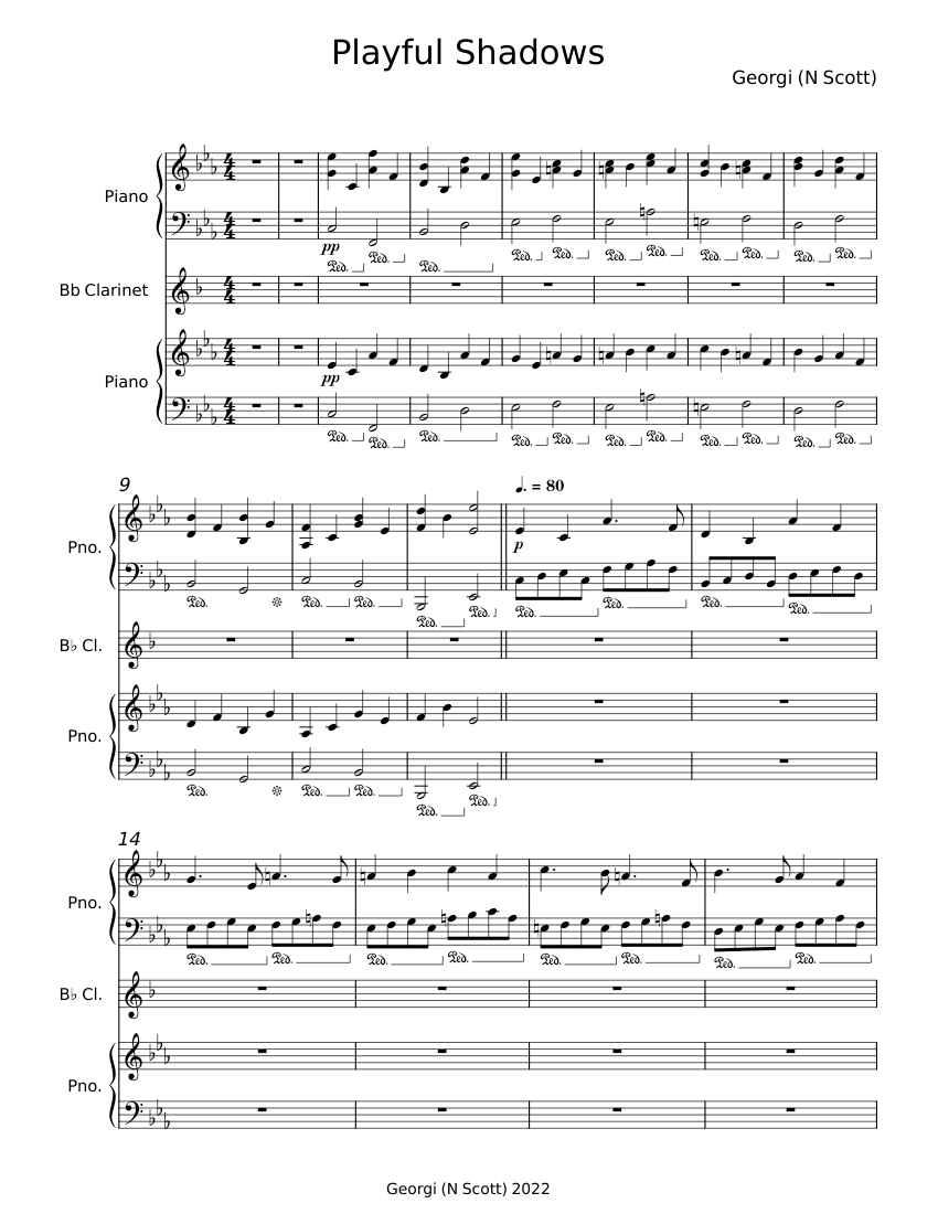Playful Shadows – Georgi Sheet music for Piano, Clarinet other (Mixed ...