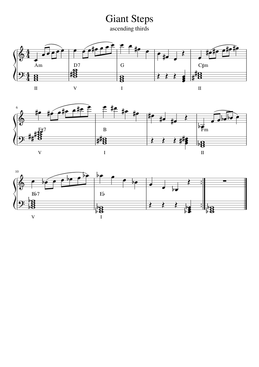 Giant Steps ascending Sheet music for Piano (Solo) Easy | Musescore.com