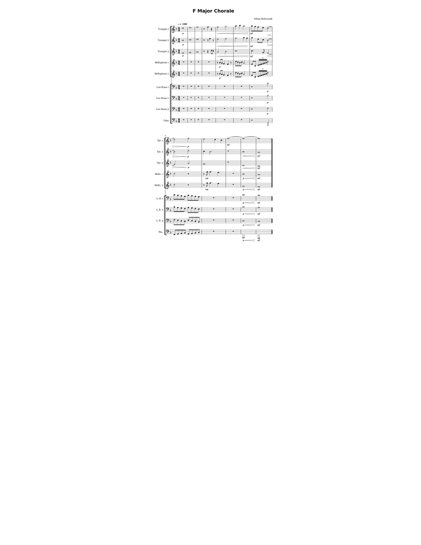 F Major Chorale Sheet music for Trombone, Euphonium, Tuba, Mellophone ...