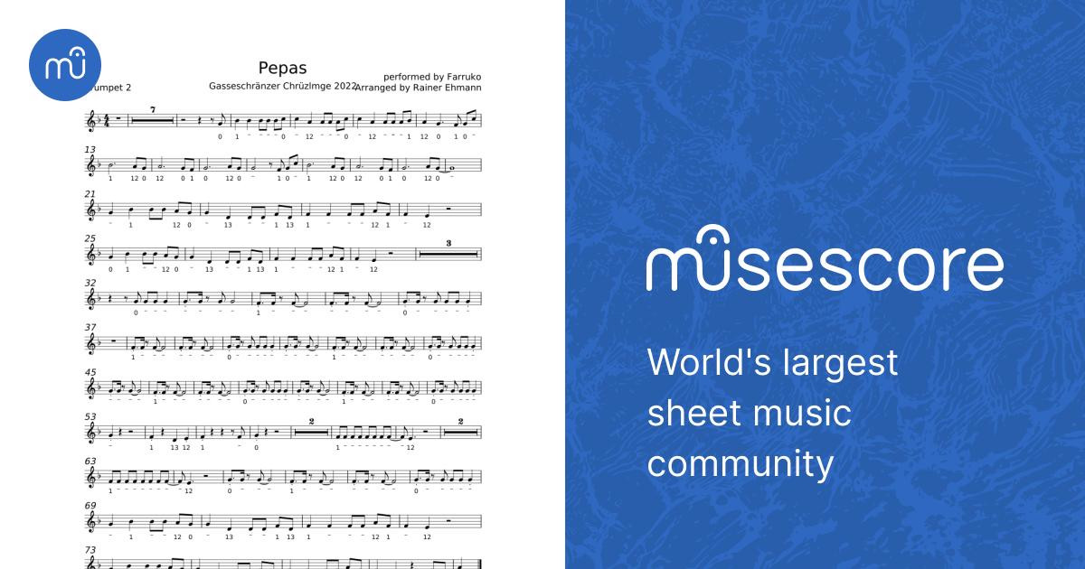 Pepas - Farruko Sheet music for Trumpet other (Solo) | Musescore.com