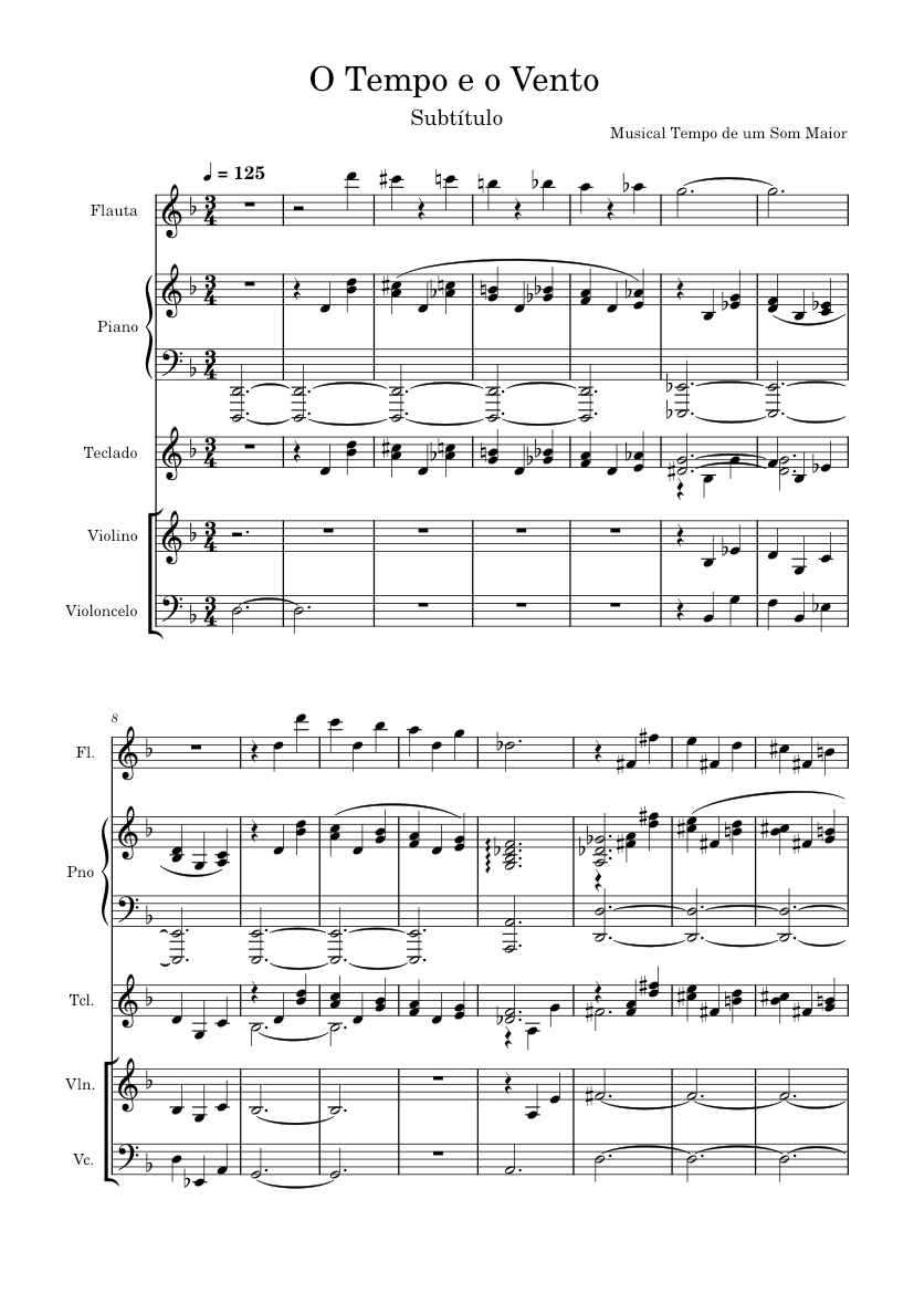 O Tempo e o Vento (Passarim) Sheet music for Piano, Flute, Violin, Cello & more instruments ...