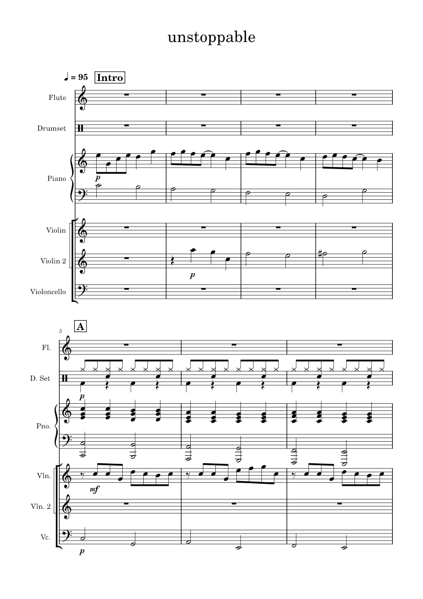 unstoppable/yuyake Sheet music for Piano, Flute, Violin, Cello & more instruments (Mixed ...
