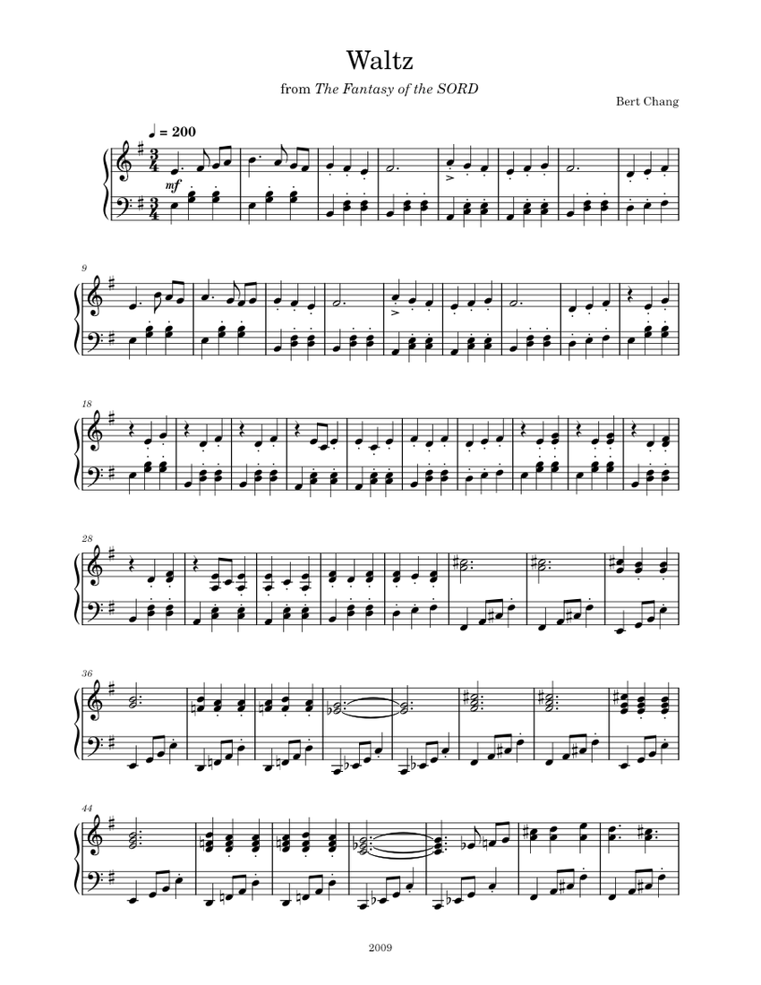 Waltz Sheet music for Piano (Solo) | Musescore.com