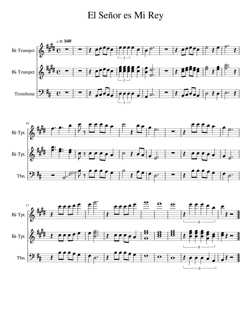 El Señor es Mi Rey Bm Sheet music for Trombone, Trumpet in b-flat ...
