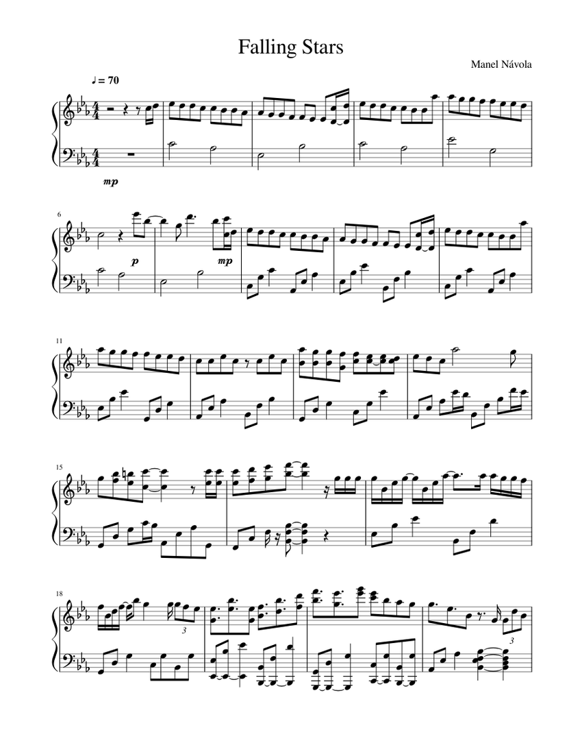 Falling Stars Sheet music for Piano (Solo) | Download and print in PDF ...