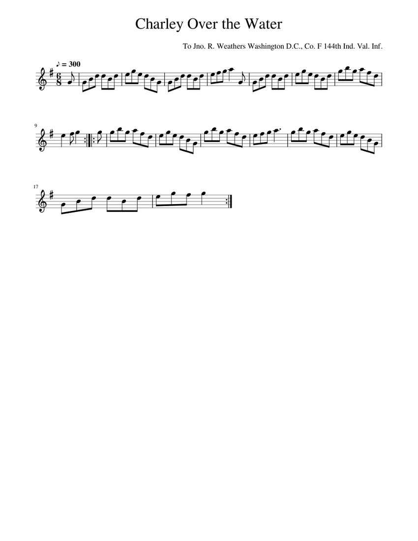 Charley Over the Water Sheet music for Piano (Solo) | Musescore.com