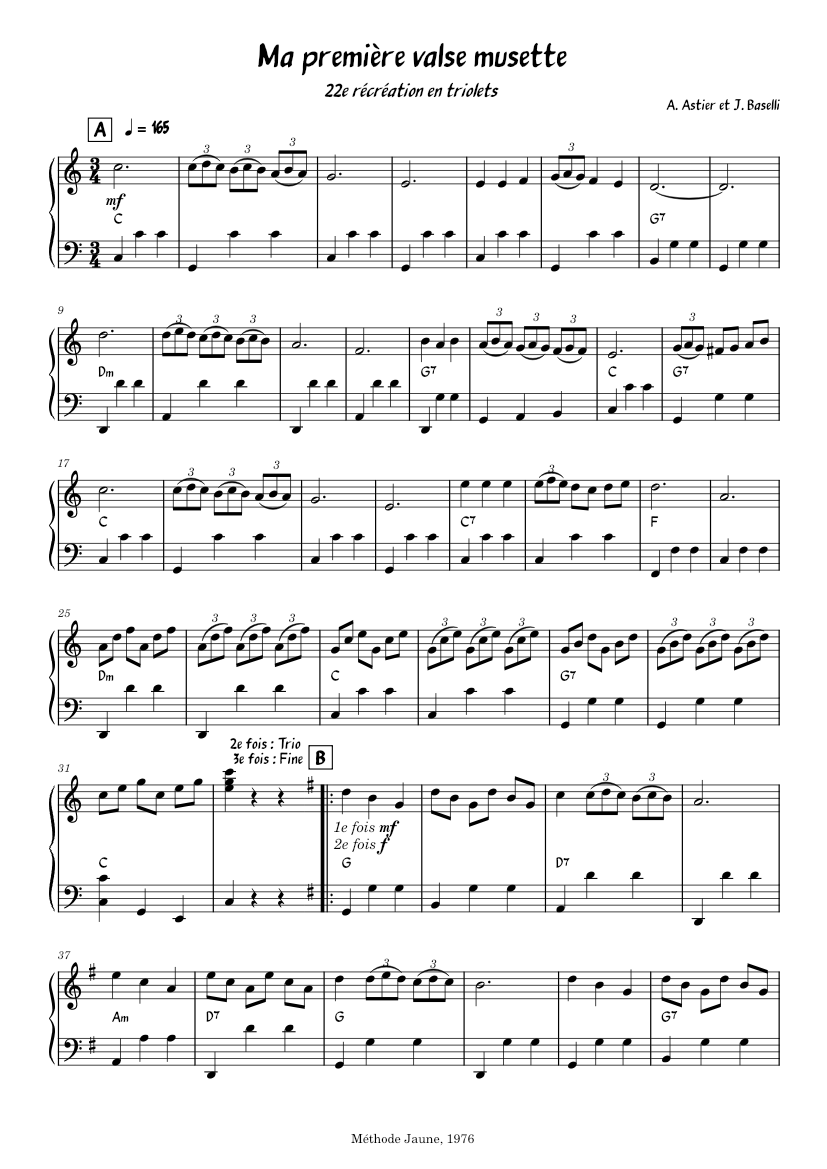 Ma Première Valse Musette – Astier A. & Baselli J. Sheet music for ...