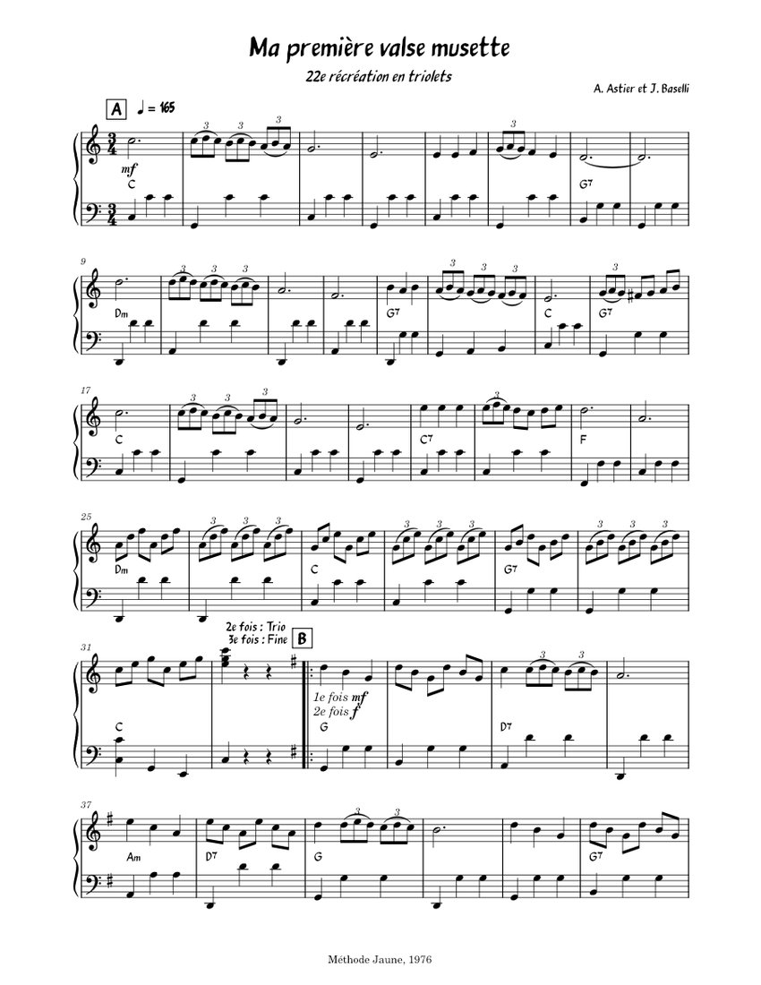 Ma Première Valse Musette – Astier A. & Baselli J. Sheet music for ...
