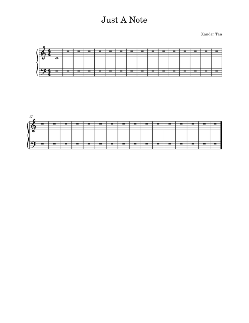 Just A Note Sheet music for Piano (Solo) | Musescore.com