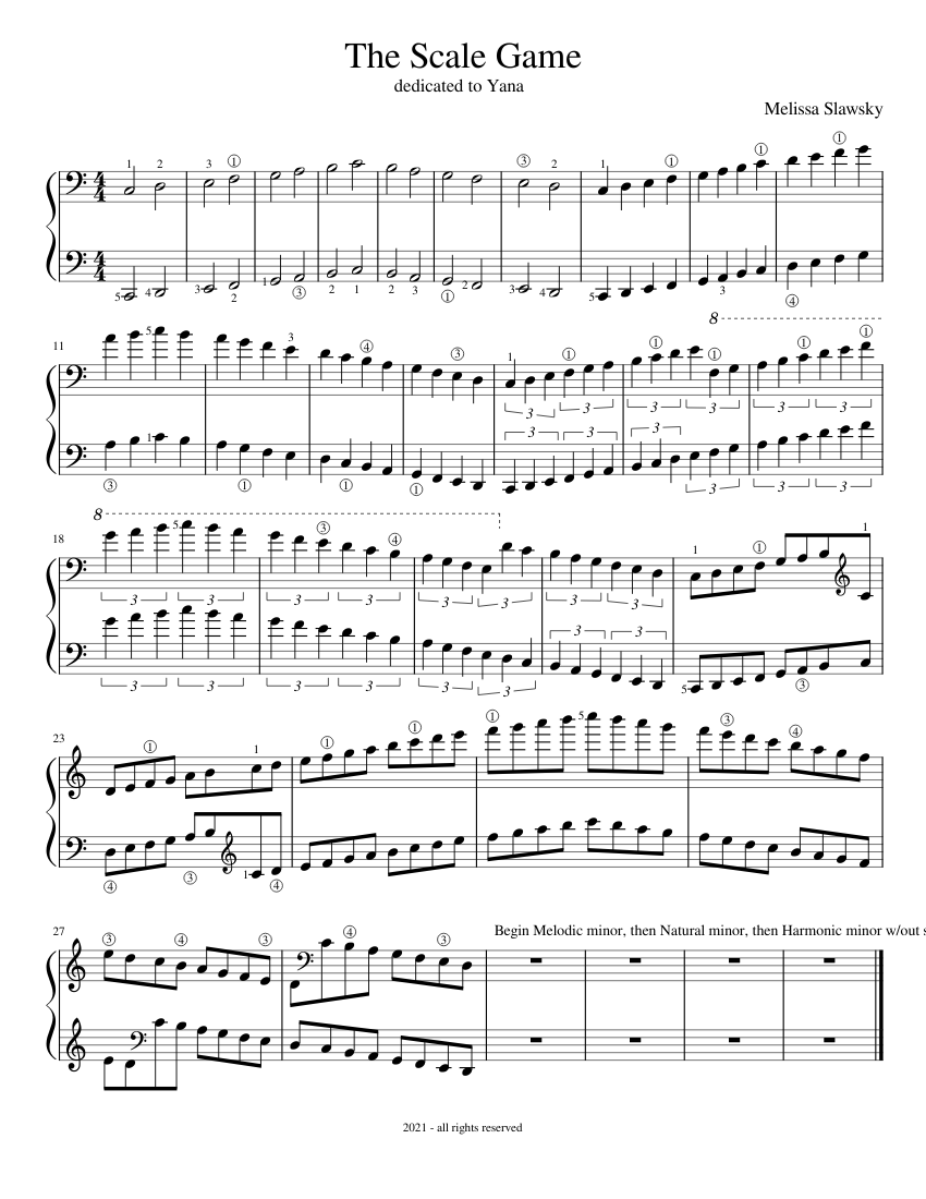 The Scale Game (SneakPeak) Sheet music for Piano (Piano Duo) Easy ...
