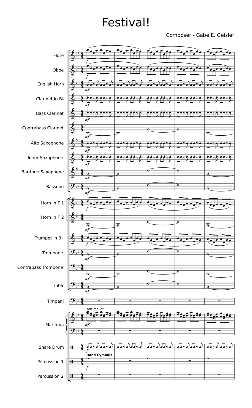 Festival! Sheet music for Trombone, Tuba, Flute, Oboe & more ...