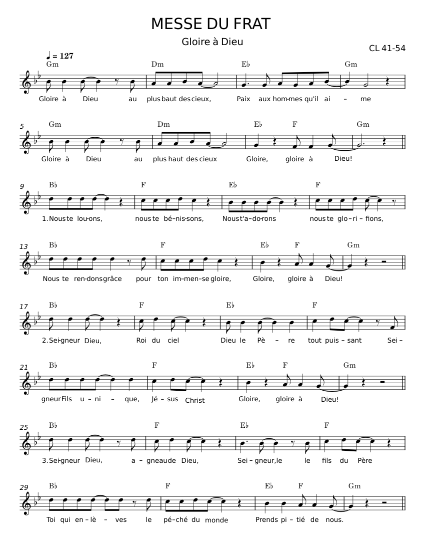 MESSE DU FRAT Sheet music for Synthesizer (Solo) | Musescore.com