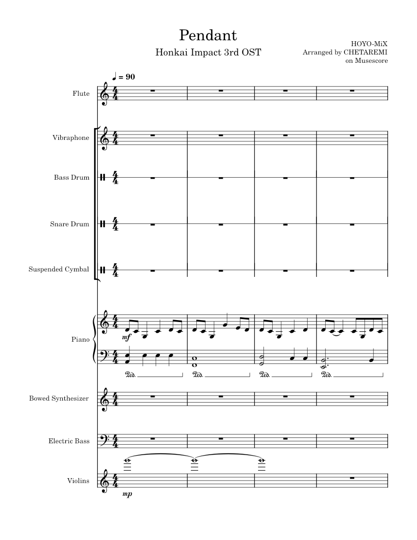 Pendant (Honkai Impact 3rd/Honkai: Star Rail 2.3 OST) Sheet Music for ...