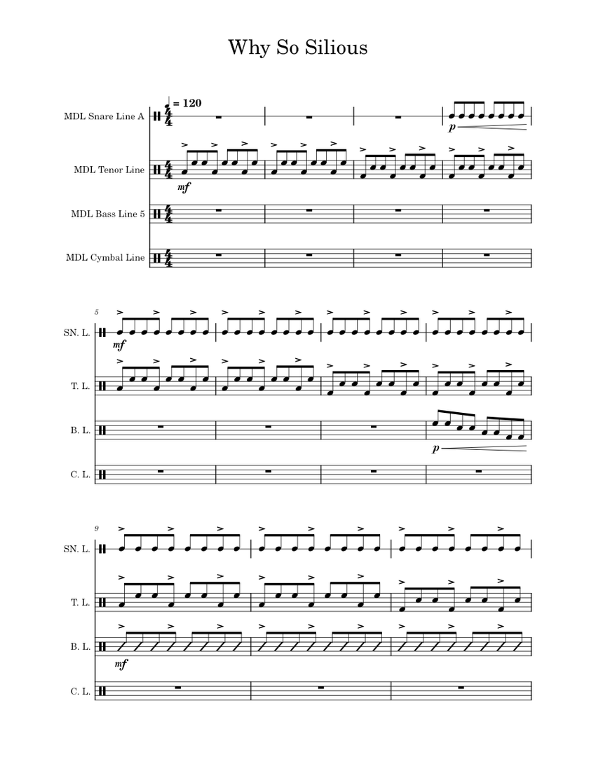 Why So Silious – Freedrumline.com Why So Silious Sheet music for Snare ...