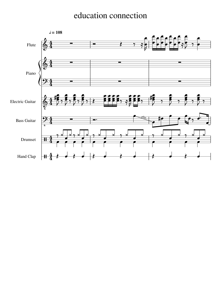 education connection Sheet music for Piano, Flute, Guitar, Bass guitar ...