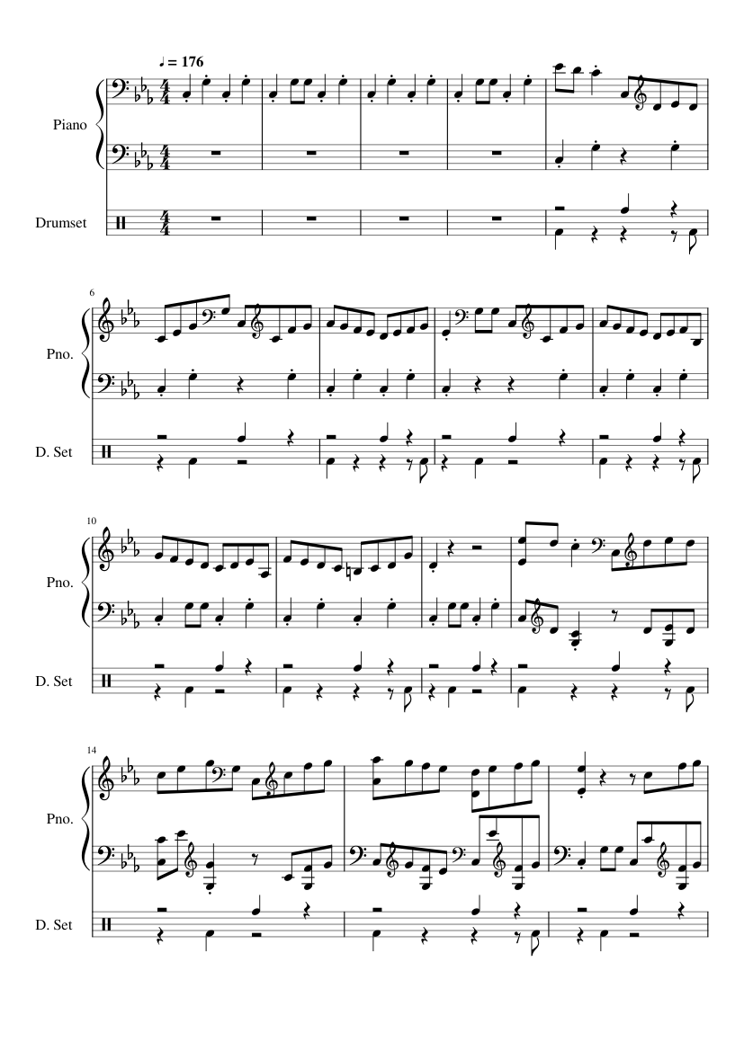 I got no time - The Living Tombstone Sheet music for Piano, Drum group ...