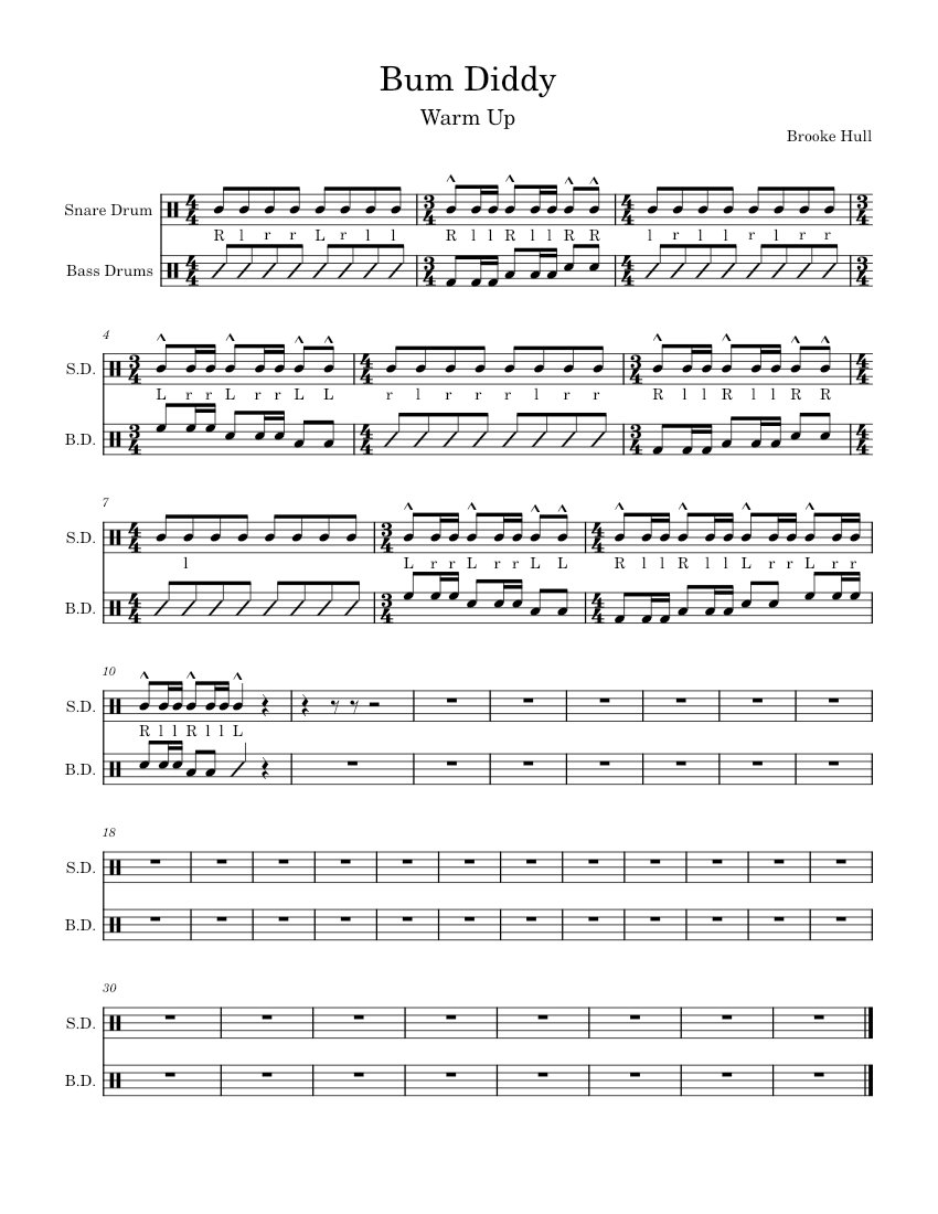 Bum diddy dim buddy dum Sheet Music for Trumpet other (Marching Band ...