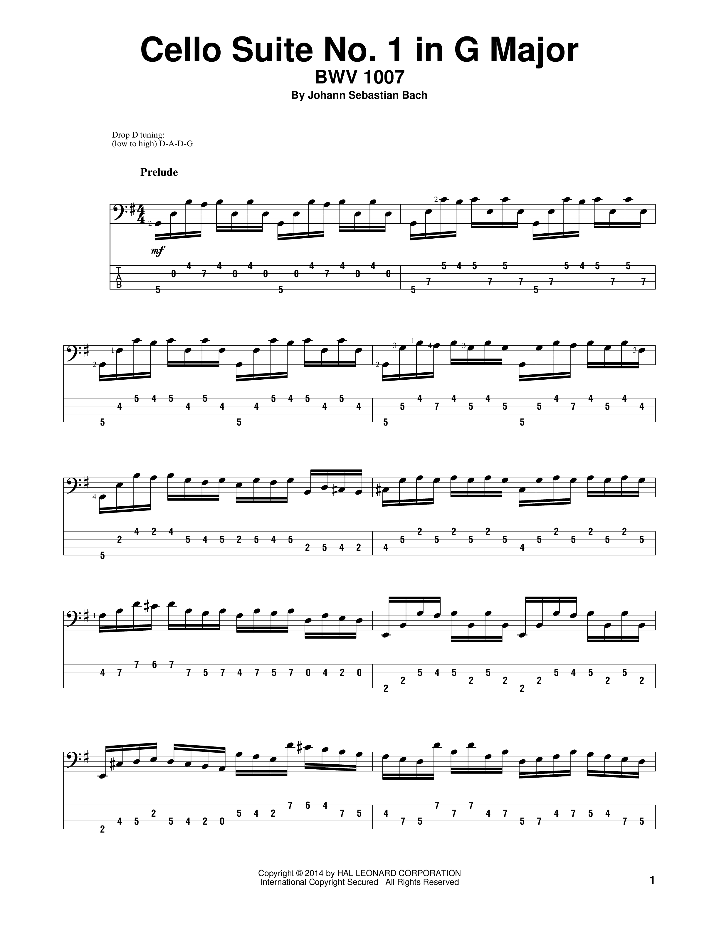 Play Official version of Cello Suite No.1 in G major, BWV 1007 Sheet ...