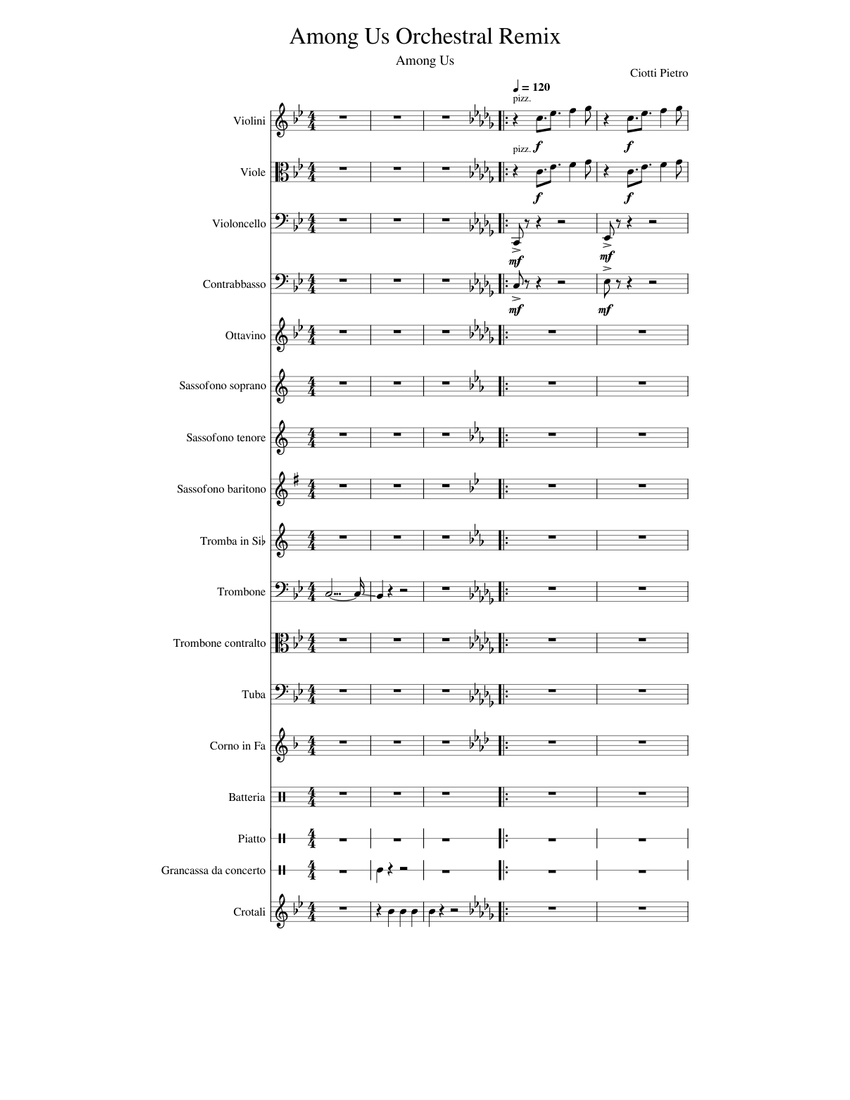 Among Us Arrangment Sheet music for Trombone, Tuba, Trombone alto ...