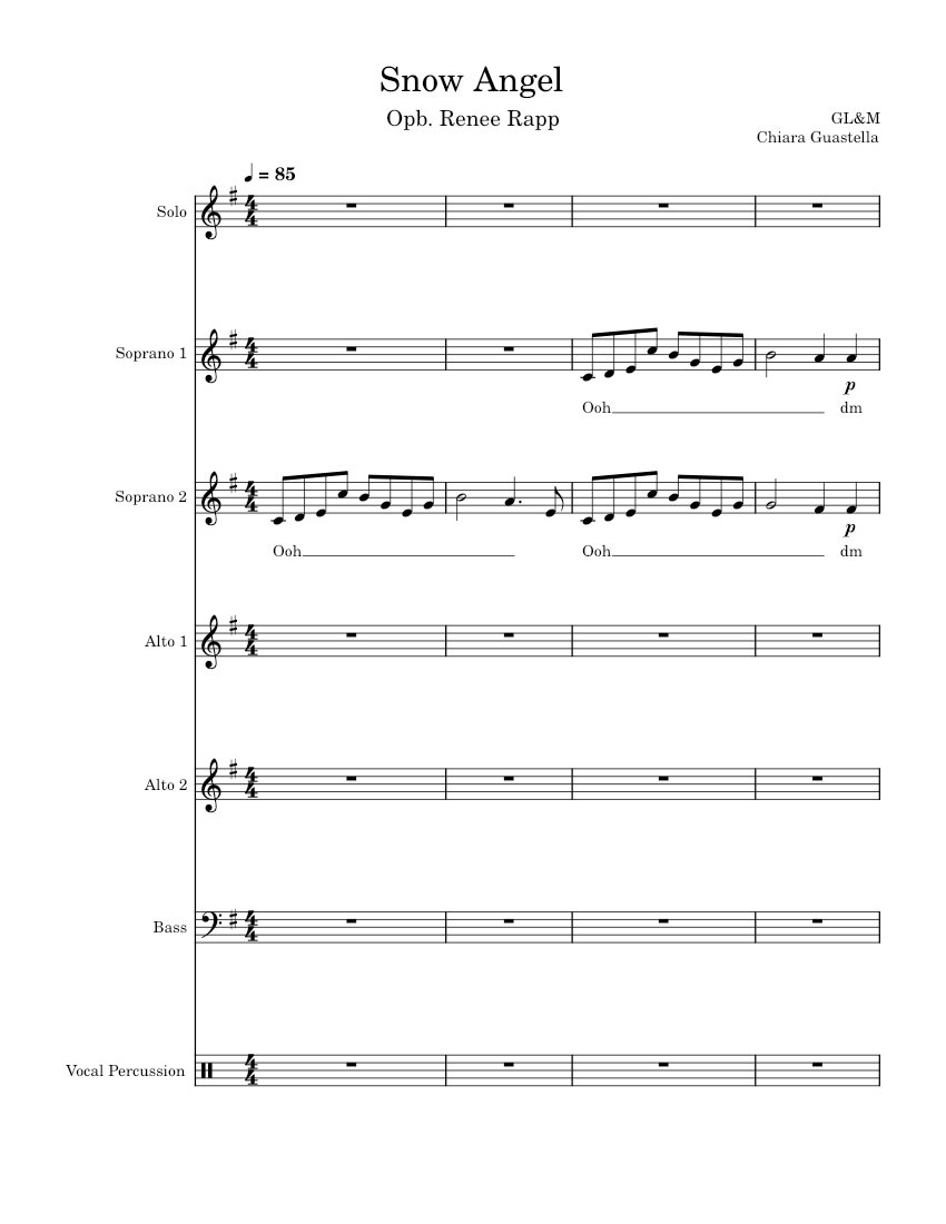 Snow Angel - Reneé Rapp Sheet music for Piano, Bass guitar, Drum group ...