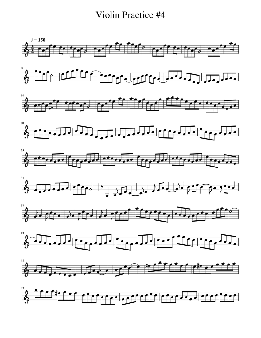 Violin Practice #4 Sheet music for Violin (Solo) | Download and print ...