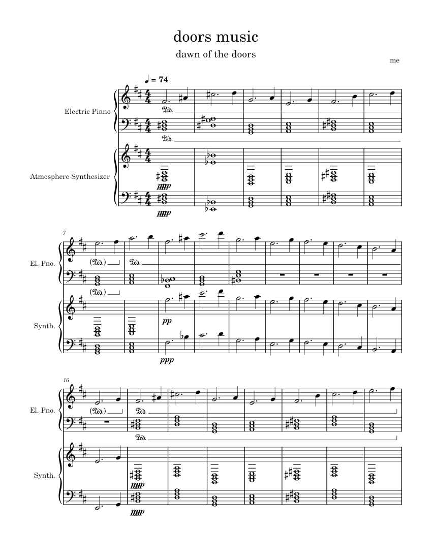 Doors OST (All) – LSPLASH Doors music: Dawn of the doors - piano tutorial