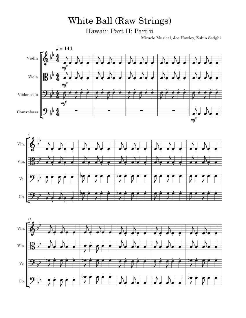 White Ball (Raw Strings) - Miracle Musical (ミラクルミュージカル) Sheet music for ...
