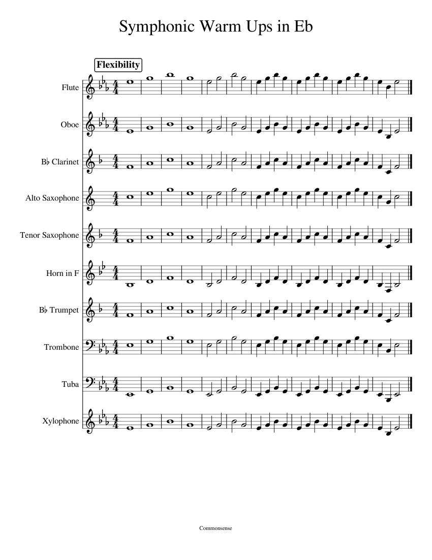 Symphonic_Warm_Ups_in_Eb Sheet music for Trombone, Tuba, Flute, Oboe ...