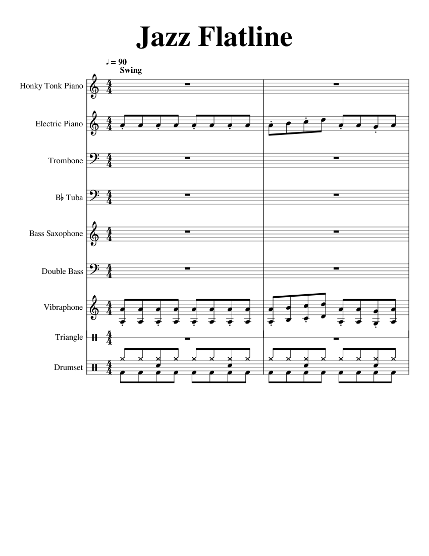 Jazz Flatline Sheet music for Piano, Trombone, Tuba, Contrabass & more ...