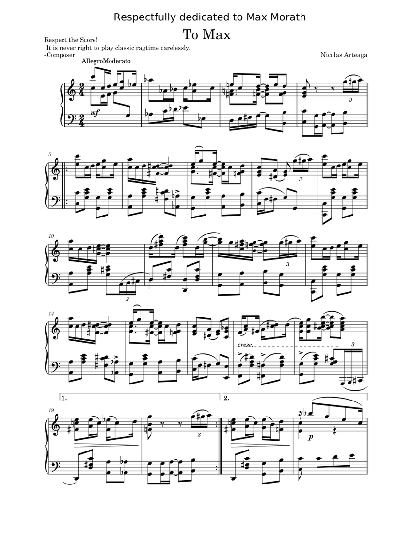 To Max Sheet music for Piano (Solo) | Musescore.com