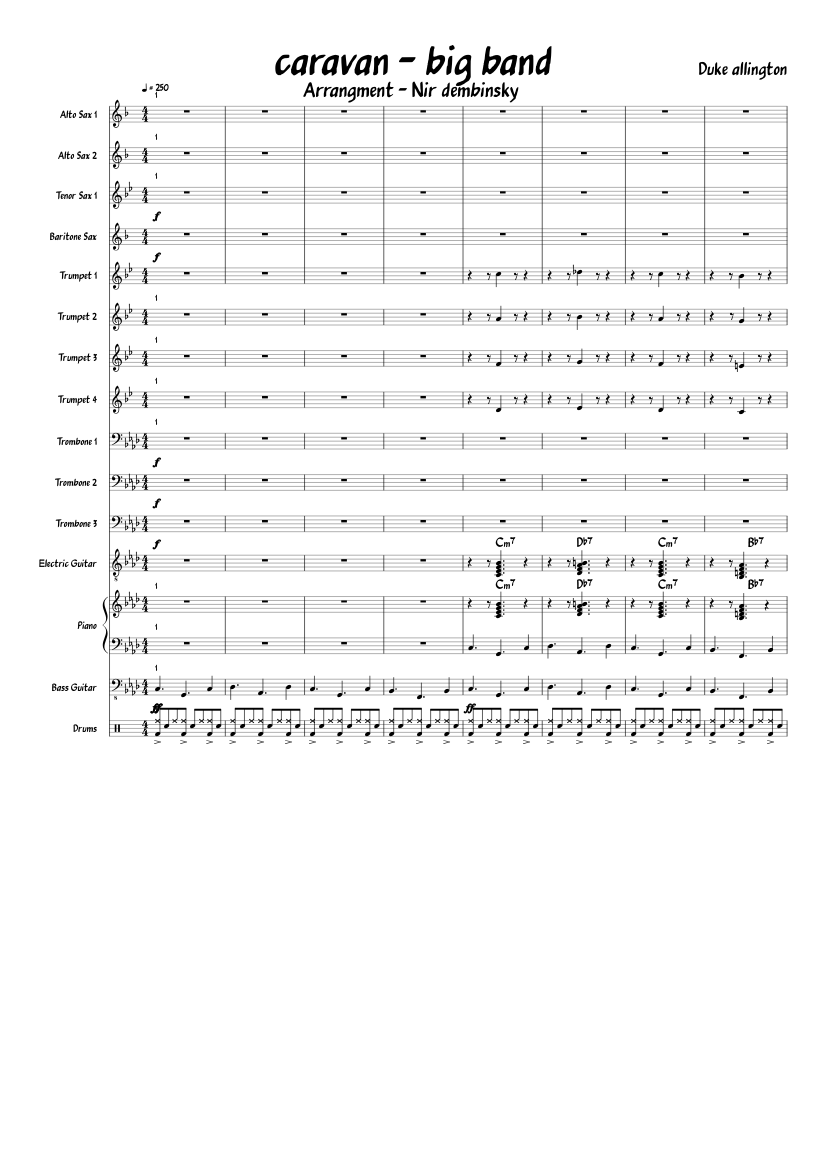 caravan - big band Sheet music for Piano, Trombone, Saxophone alto ...
