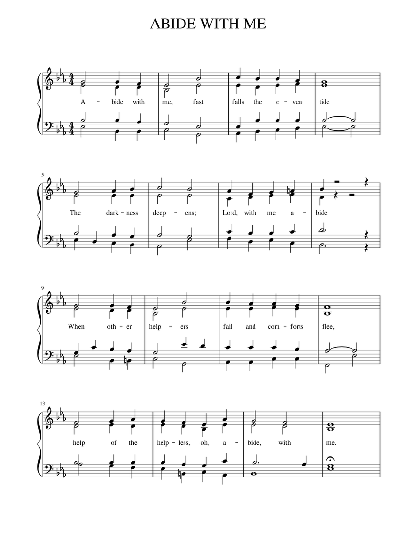 ABIDE_WITH_ME_Sylviane Sheet music for Piano (Solo) | Musescore.com