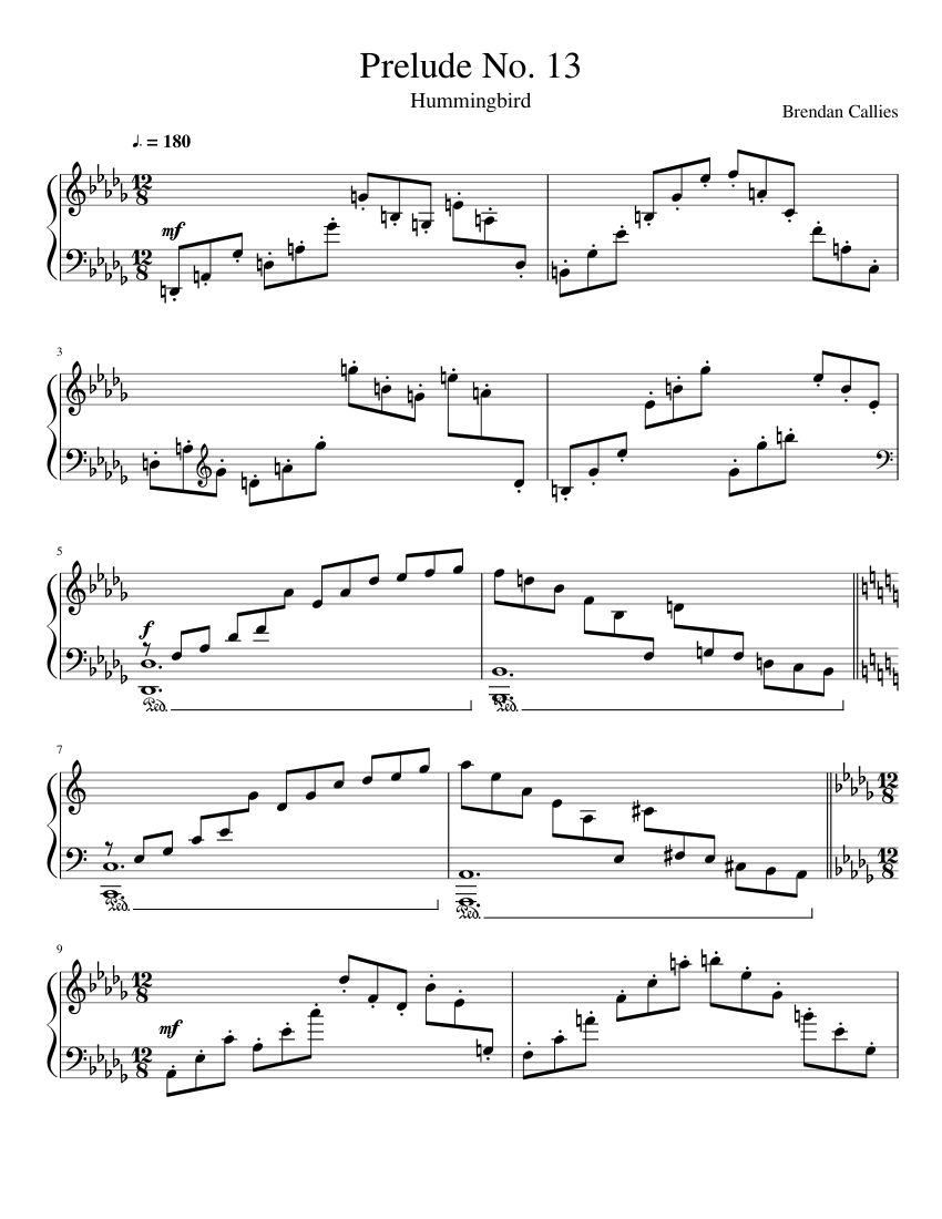 Prelude No. 13 "Hummingbird" Sheet music for Piano (Solo) | Musescore.com