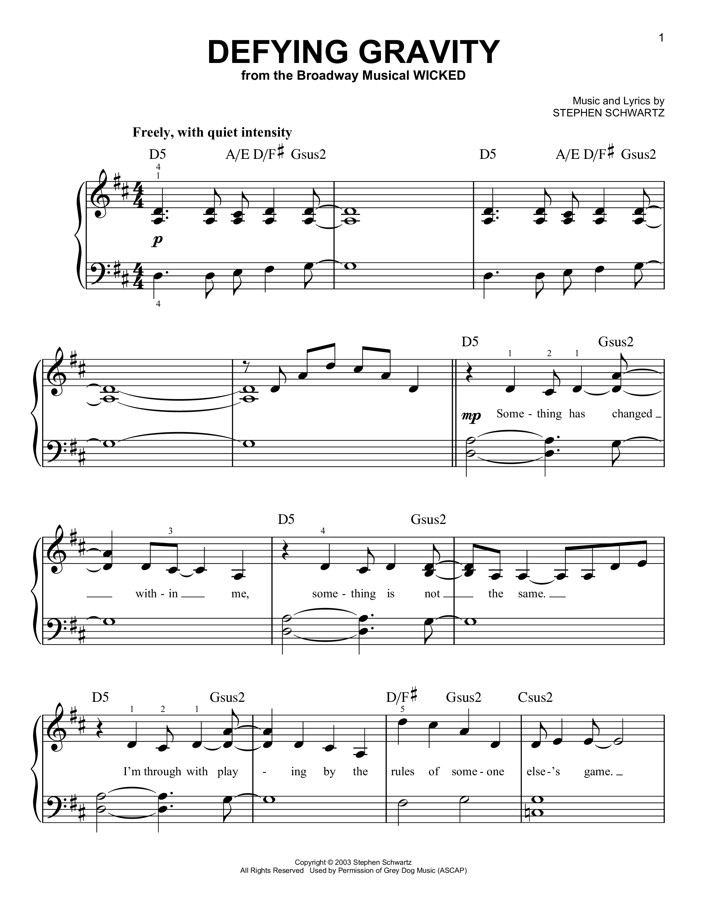 Play Official version of Defying Gravity (from Wicked) Sheet Music by ...