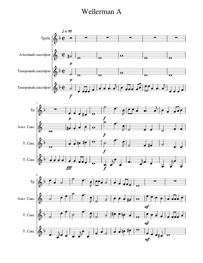 Wellerman – The Longest Johns Sheet music for Saxophone alto, Saxophone ...