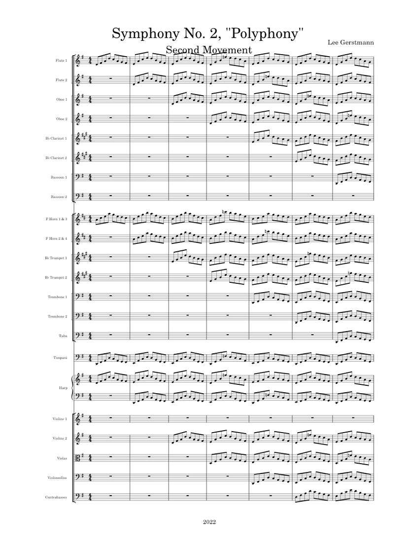 Symphony No 2 2nd Movement Sheet music for Trombone, Tuba, Flute, Oboe & more instruments ...