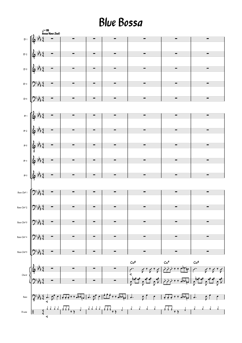 Blue bossa – Kenny Dorham Sheet music for Piano, Trombone, Saxophone ...