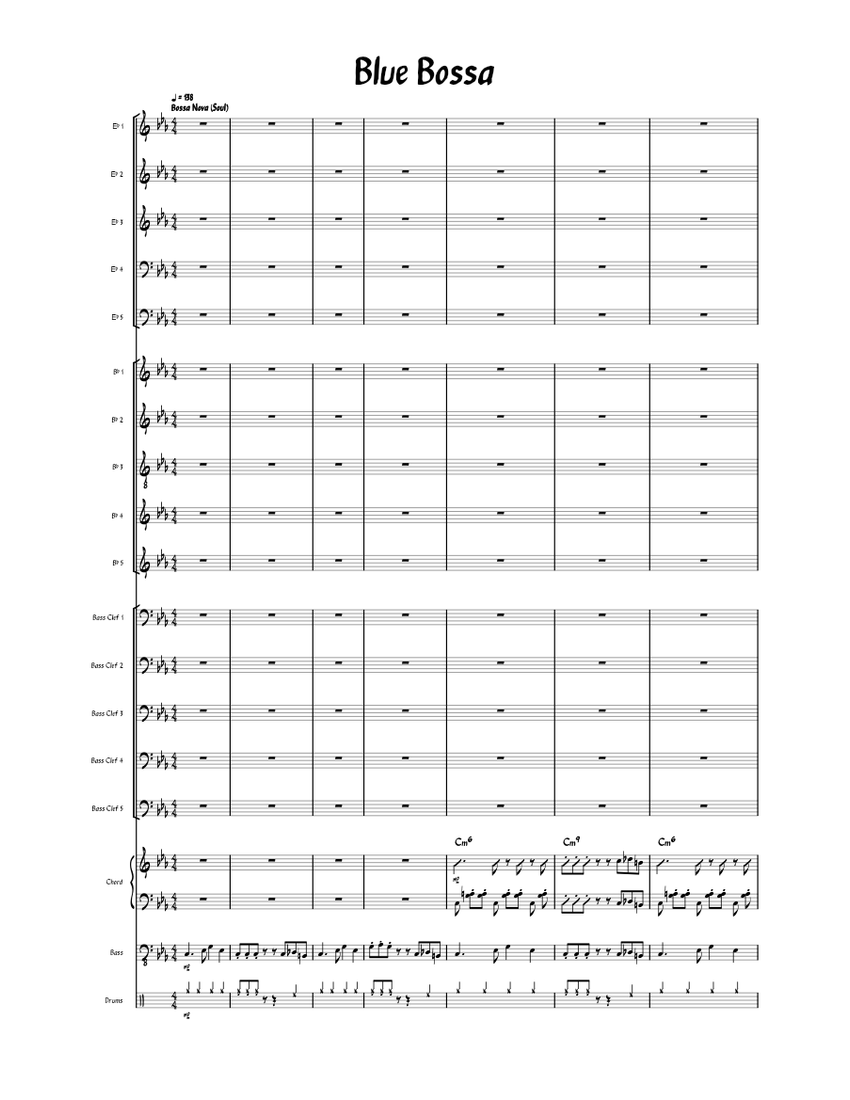 Blue bossa – Kenny Dorham Sheet music for Piano, Trombone, Saxophone ...