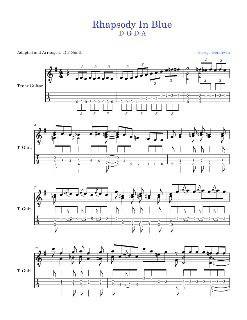 Rhapsody in blue – George Gershwin Sheet music for Guitar (Solo ...