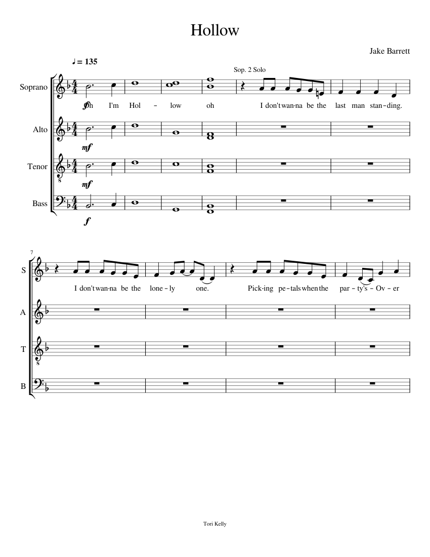 Hollow by Tori Kelly (Not Finished) Sheet music for Bass guitar (Solo ...