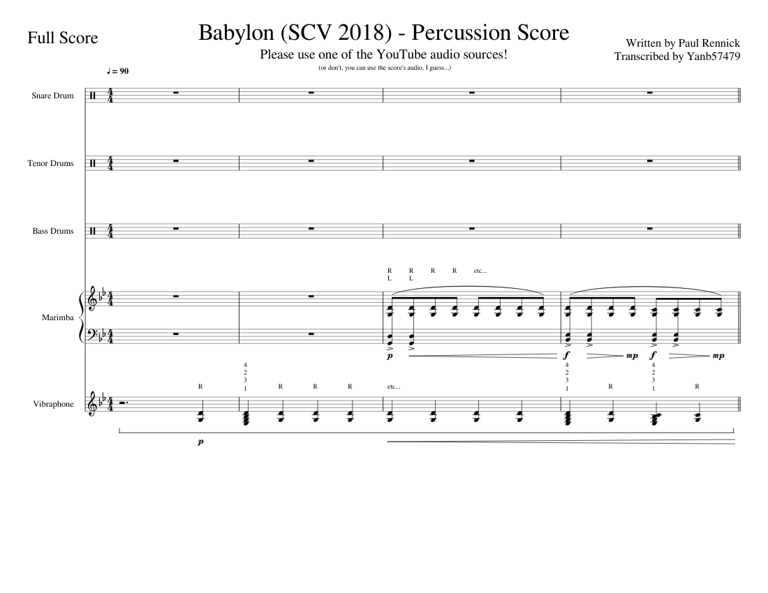 [Discontinued!] Babylon - SCV 2018 (Percussion Score) [WIP] Sheet music ...